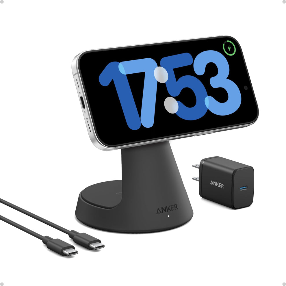 Anker MagGo Wireless Charger (2-in-1, Dock Stand) with USB-C Cable BOA ...