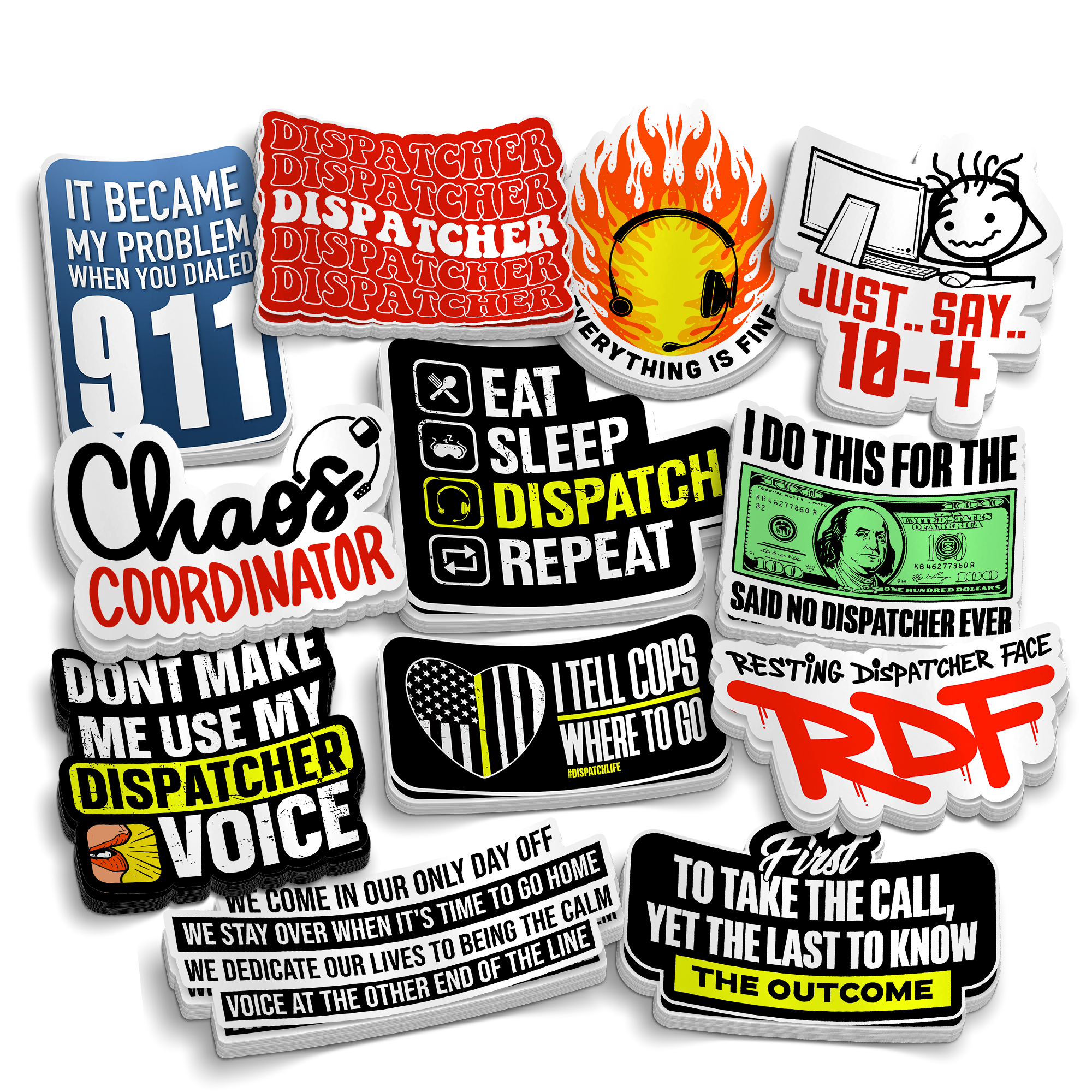 The Dispatcher Collection - Funny Sticker Pack – Alpenglow Readiness Supply