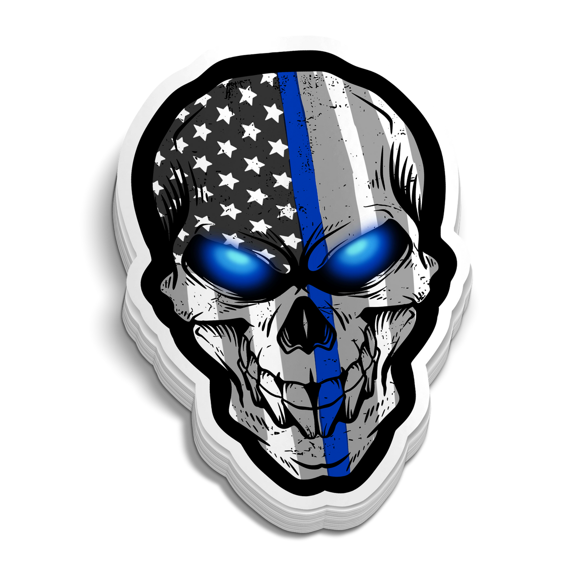 Police Skull | Fun Police Stickers – Alpenglow Readiness Supply